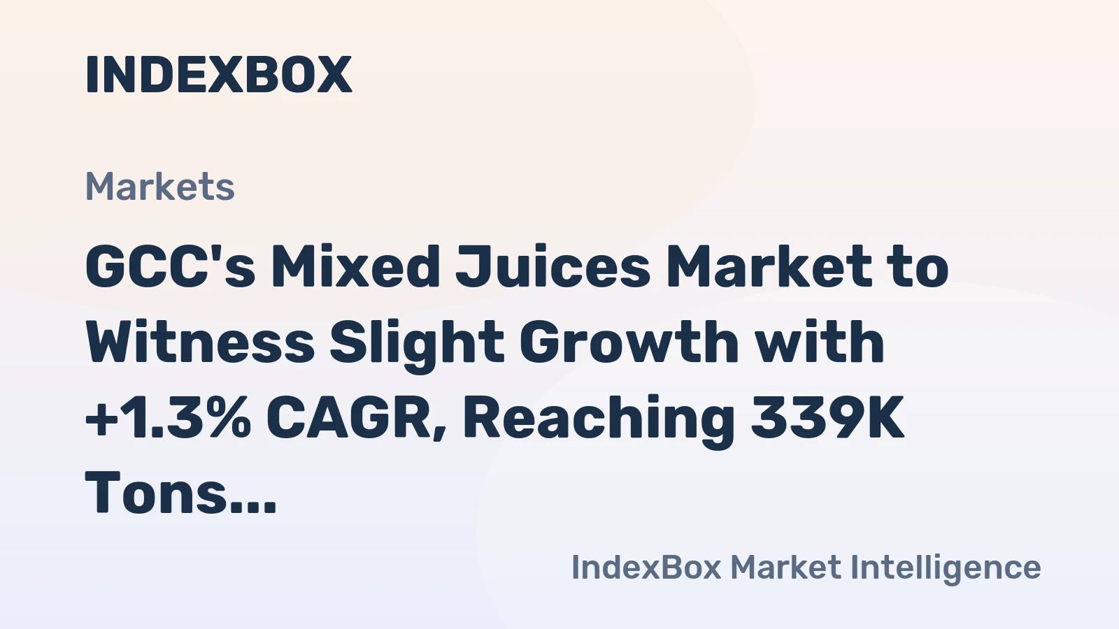 GCC's Mixed Juices Market to Witness Slight Growth with +1.3% CAGR, Reaching 339K Tons by 2035