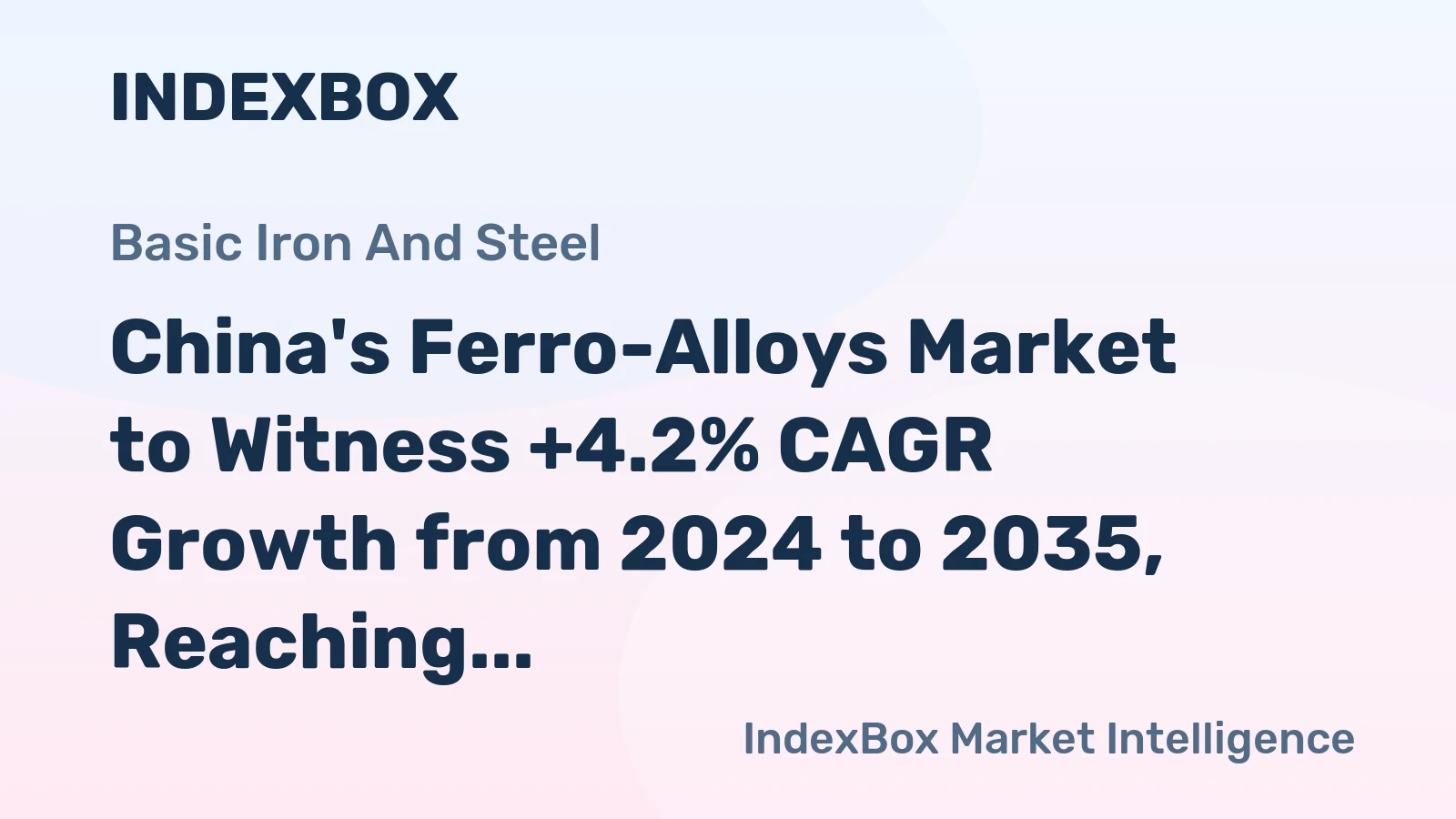 China's Ferro-Alloys Market to Witness +4.2% CAGR Growth from 2024 to 2035, Reaching 44M Tons