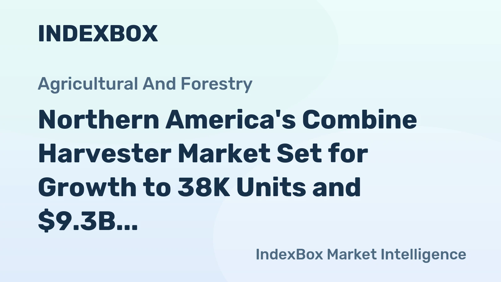 Northern America's Combine Harvester Market Set for Growth to 38K Units and $9.3B