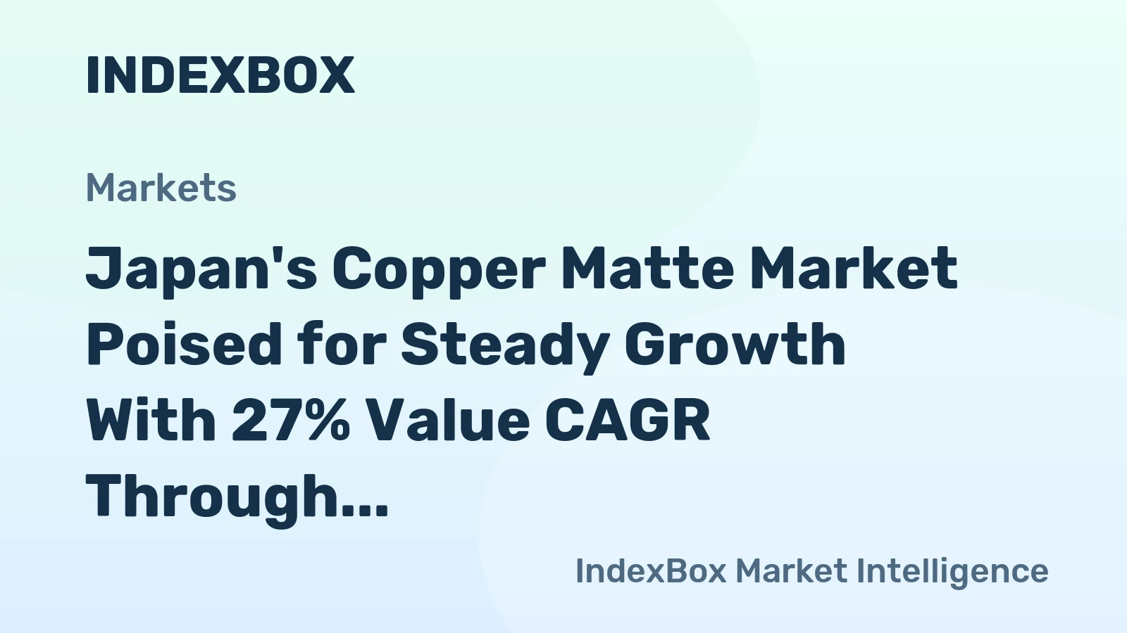 Japan's Copper Matte Market Poised for Steady Growth With 27% Value CAGR Through 2035