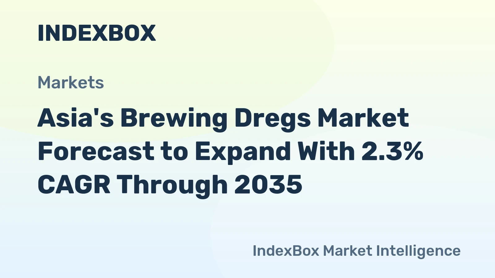Asia's Brewing Dregs Market Forecast to Expand With 2.3% CAGR Through 2035