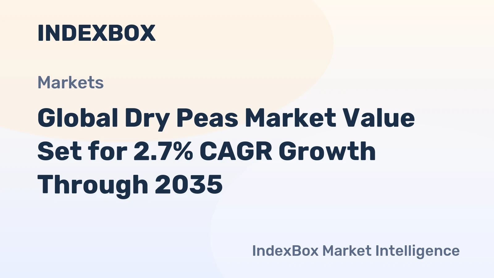 Global Dry Peas Market Value Set for 2.7% CAGR Growth Through 2035