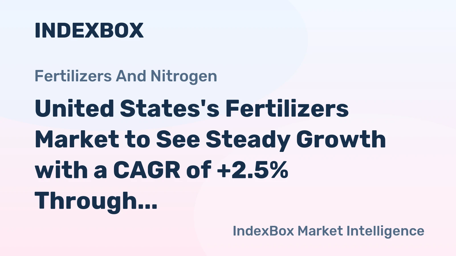 United States's Fertilizers Market to See Steady Growth with a CAGR of +2.5% Through 2035