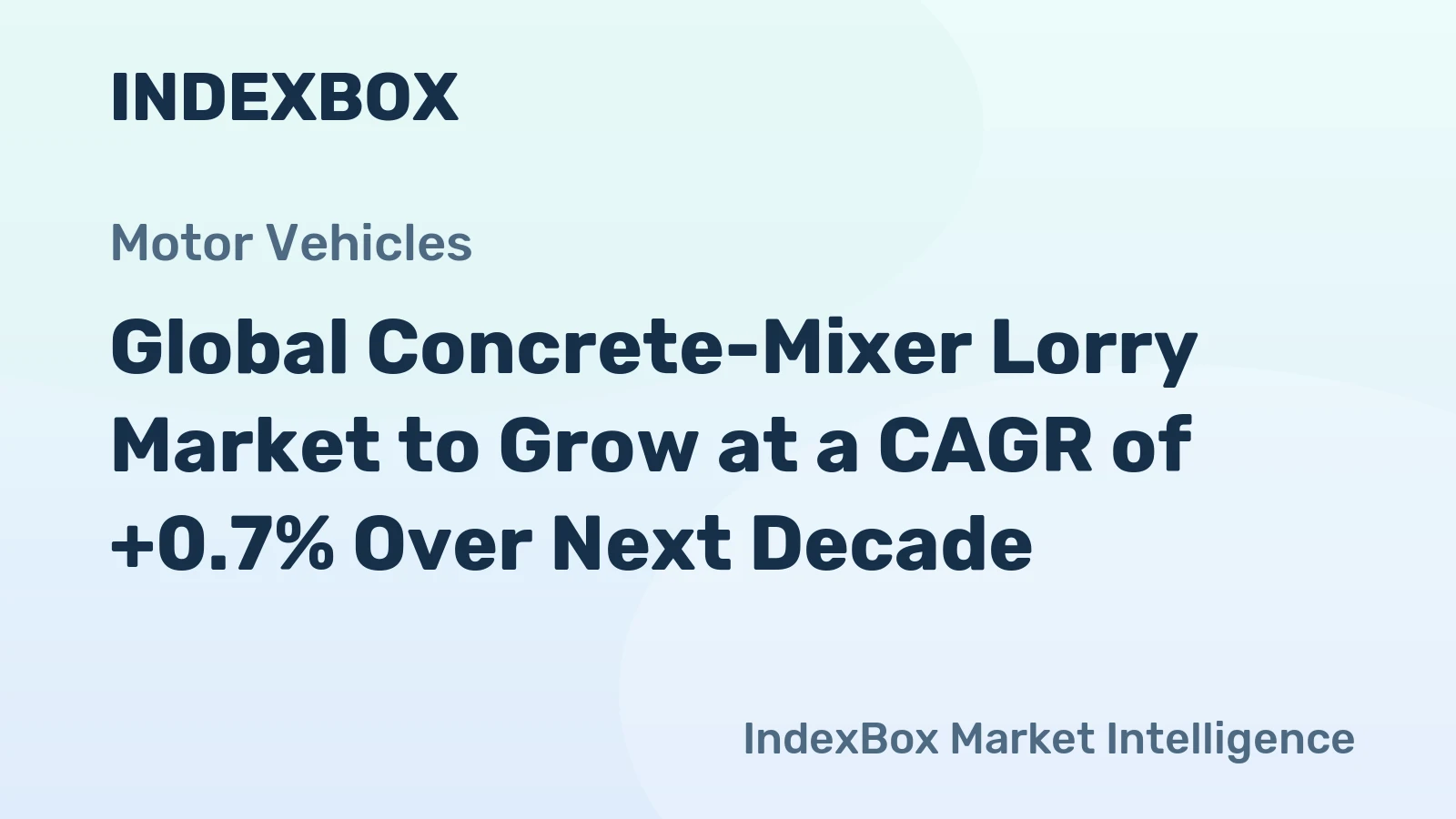 Global Concrete-Mixer Lorry Market to Grow at a CAGR of +0.7% Over Next Decade