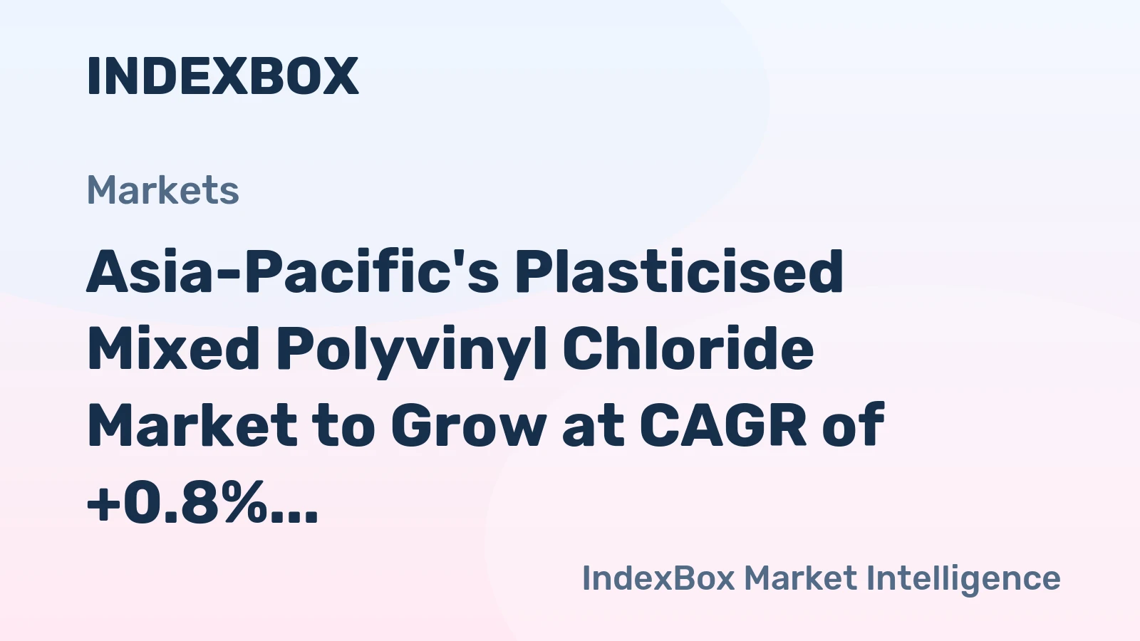 Asia-Pacific's Plasticised Mixed Polyvinyl Chloride Market to Grow at CAGR of +0.8% from 2024 to 2035, Reaching 2.9M Tons
