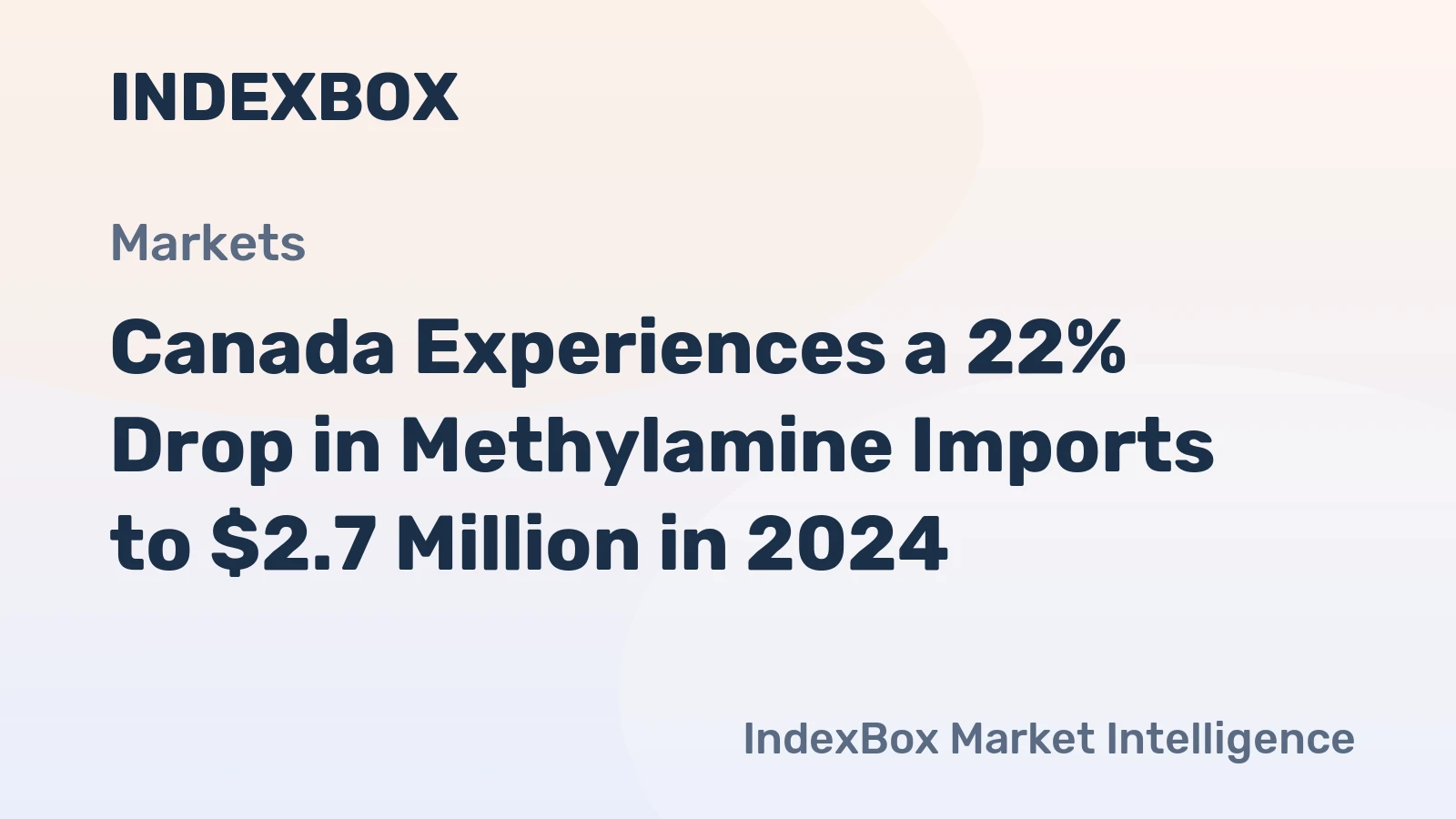 Canada Experiences a 22% Drop in Methylamine Imports to $2.7 Million in 2024
