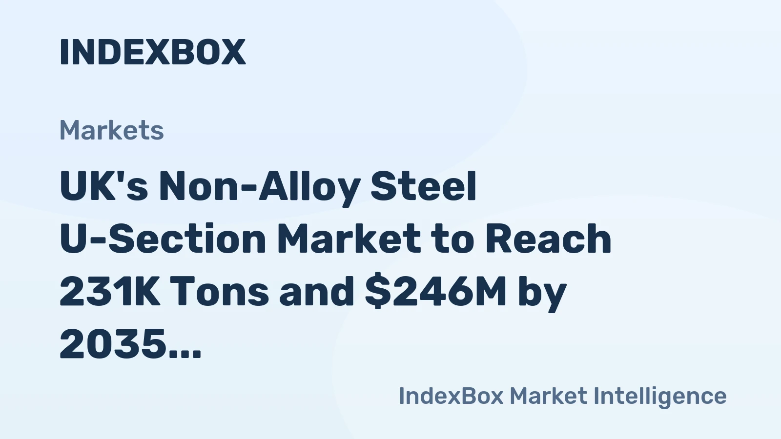 UK's Non-Alloy Steel U-Section Market to Reach 231K Tons and $246M by 2035