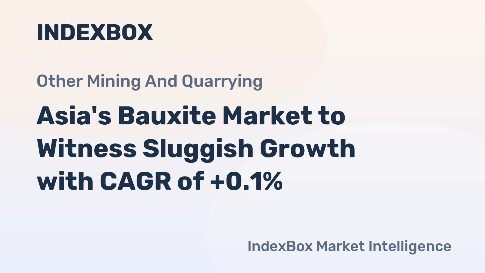 Asia's Bauxite Market to Witness Sluggish Growth with CAGR of +0.1%