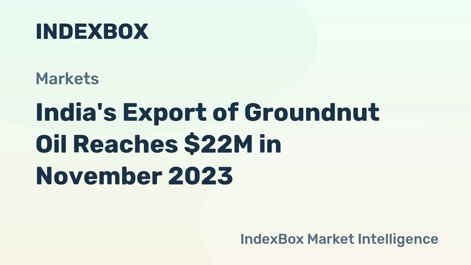 India's Export of Groundnut Oil Reaches $22M in November 2023