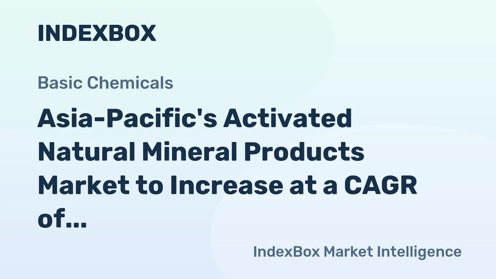 Asia-Pacific's Activated Natural Mineral Products Market to Increase at a CAGR of +0.7% by 2035