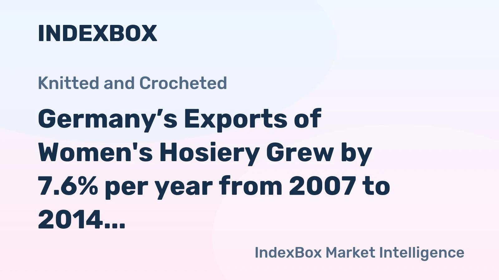 Germany’s Exports of Women's Hosiery Grew by 7.6% per year from 2007 to 2014