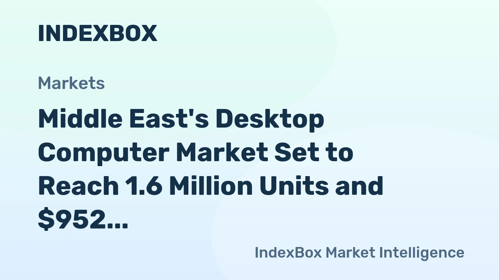 Middle East's Desktop Computer Market Set to Reach 1.6 Million Units and $952 Million by 2035