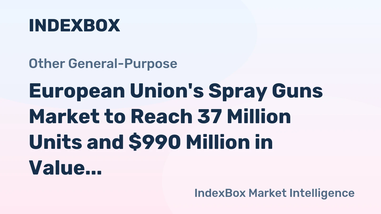 European Union's Spray Guns Market to Reach 37 Million Units and $990 Million in Value by 2035