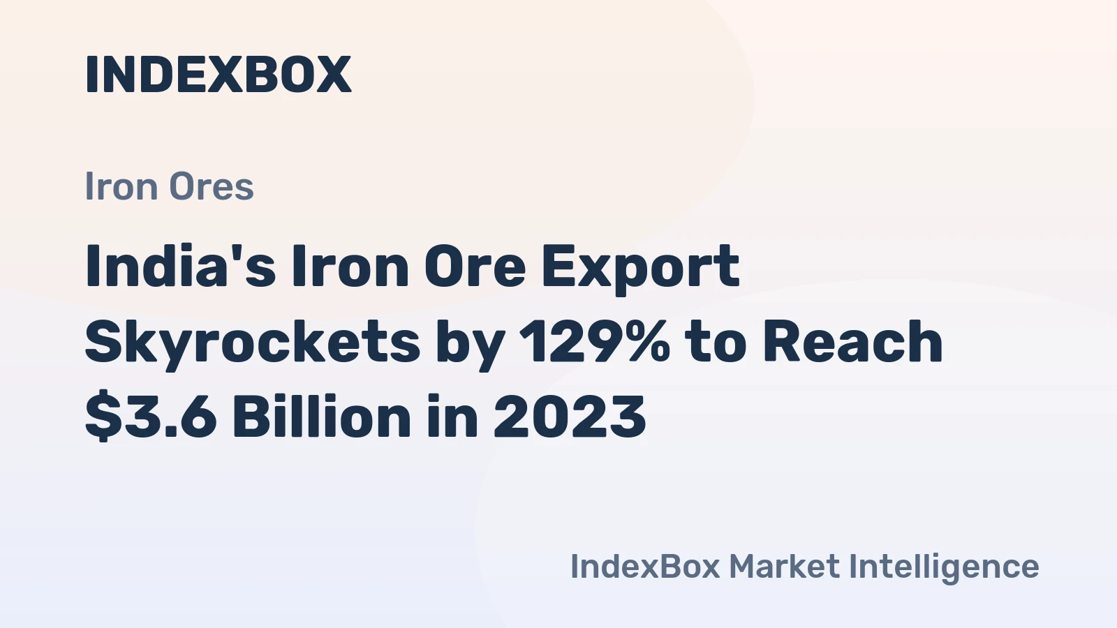 India's Iron Ore Export Skyrockets by 129% to Reach $3.6 Billion in 2023