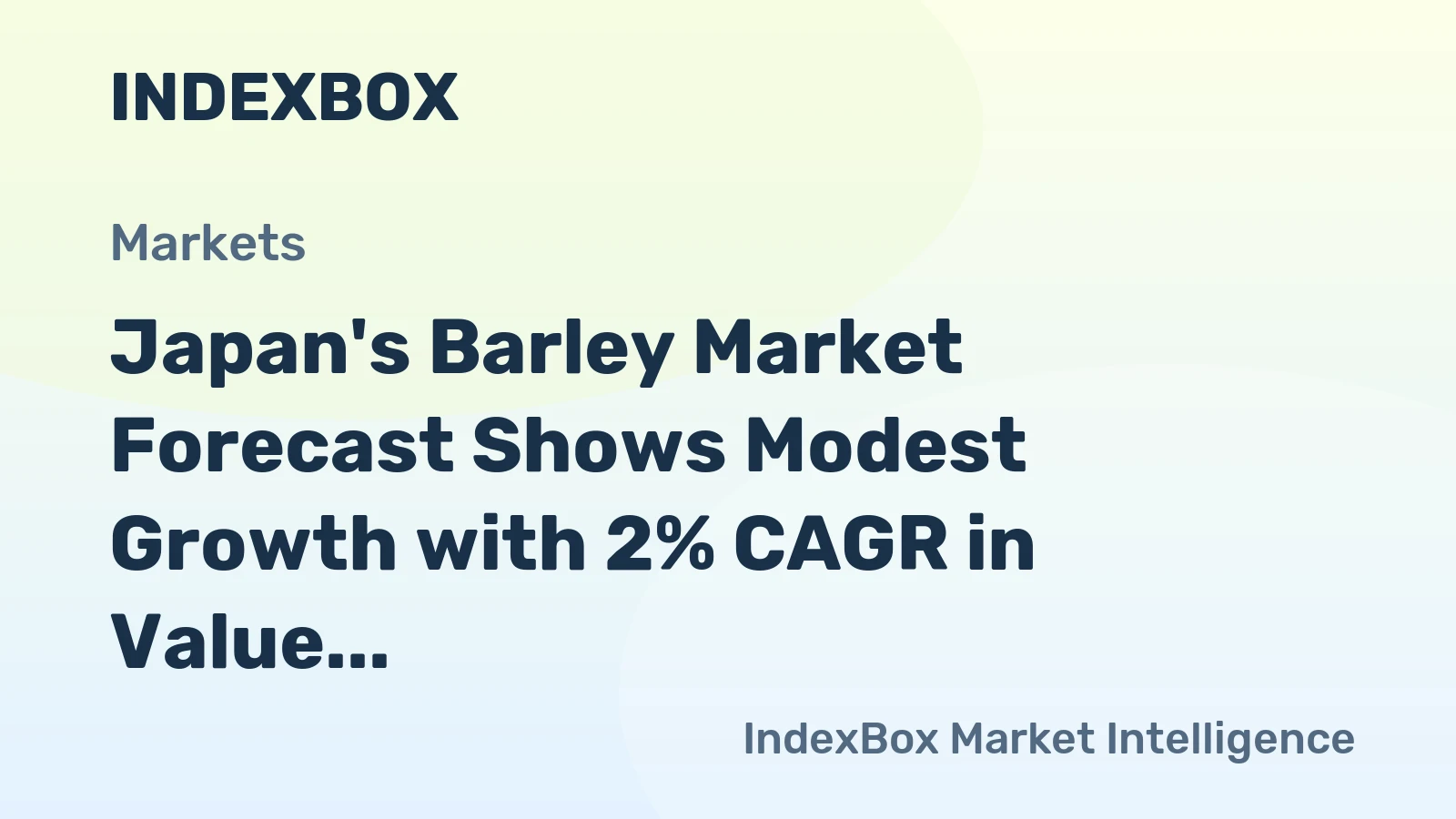 Japan's Barley Market Forecast Shows Modest Growth with 2% CAGR in Value Through 2035