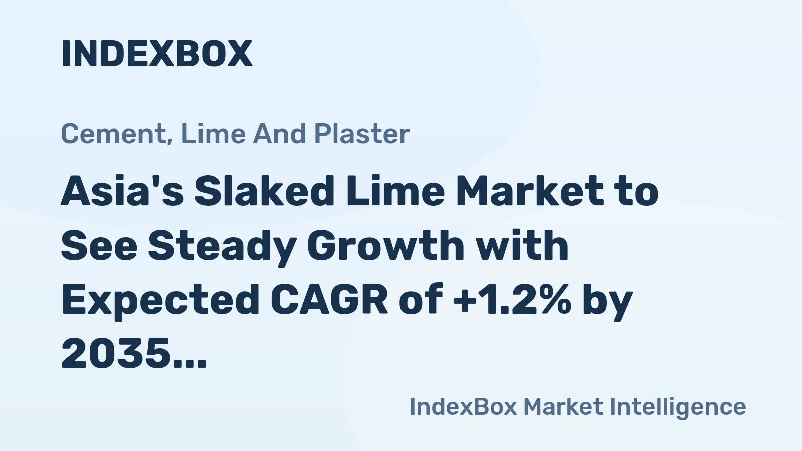 Asia's Slaked Lime Market to See Steady Growth with Expected CAGR of +1.2% by 2035