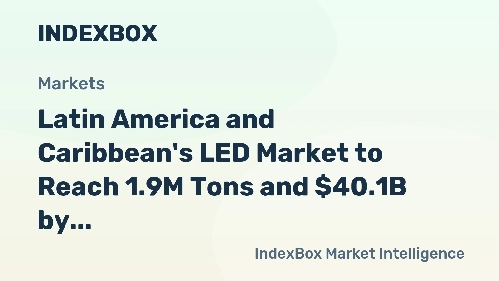 Latin America and Caribbean's LED Market to Reach 1.9M Tons and $40.1B by 2035