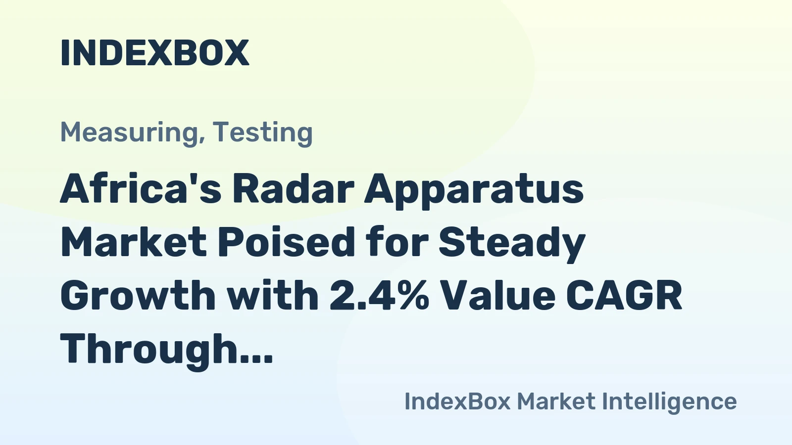 Africa's Radar Apparatus Market Poised for Steady Growth with 2.4% Value CAGR Through 2035