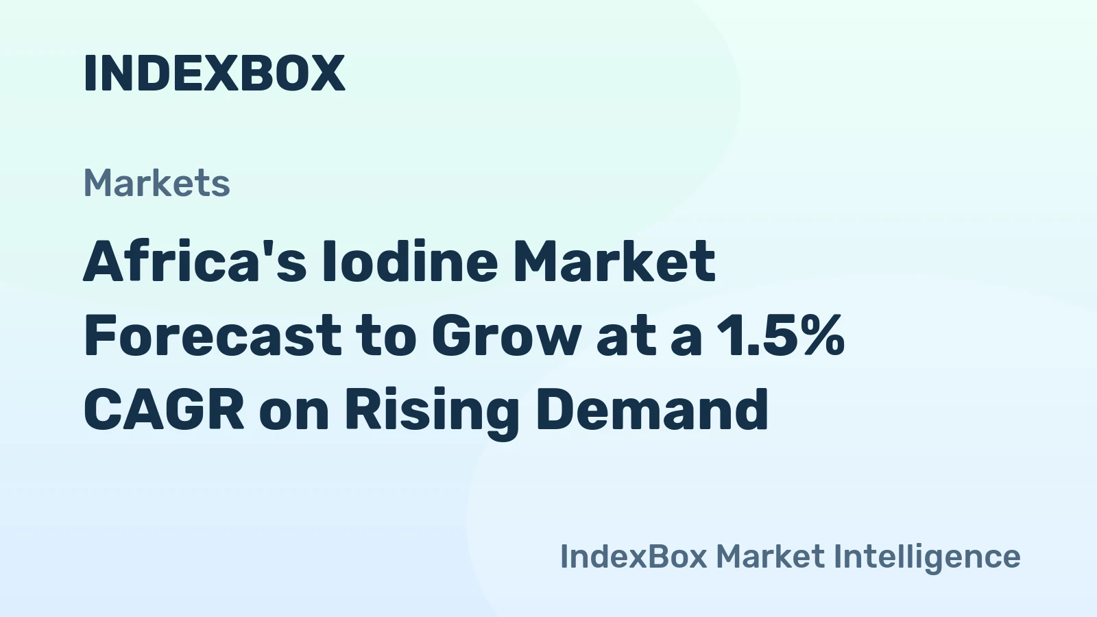 Africa's Iodine Market Forecast to Grow at a 1.5% CAGR on Rising Demand