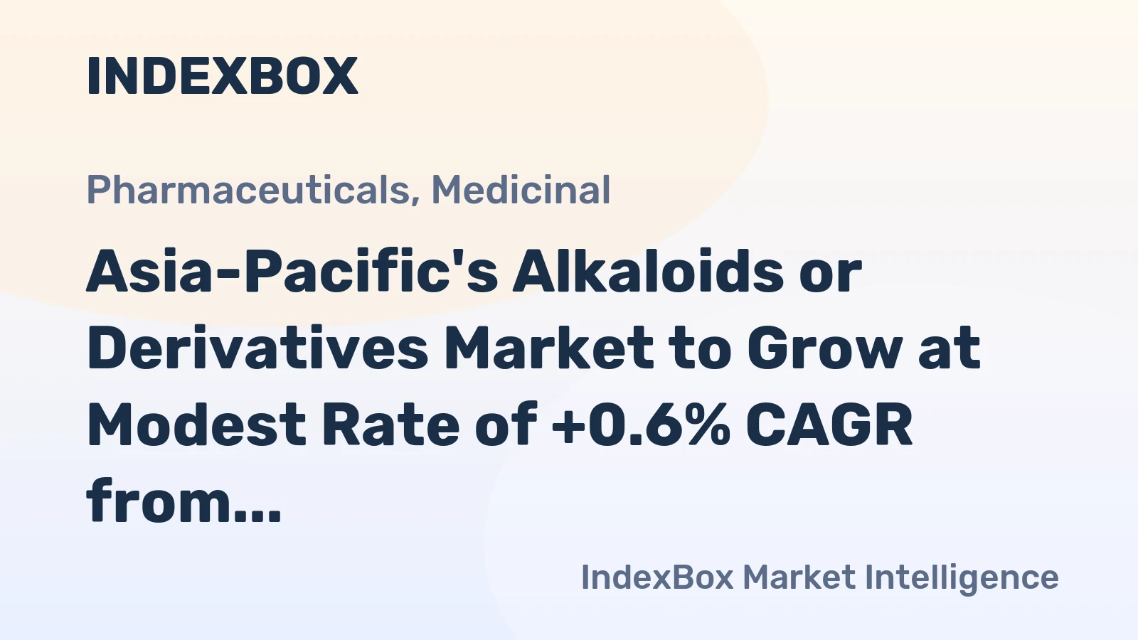 Asia-Pacific's Alkaloids or Derivatives Market to Grow at Modest Rate of +0.6% CAGR from 2024 to 2035