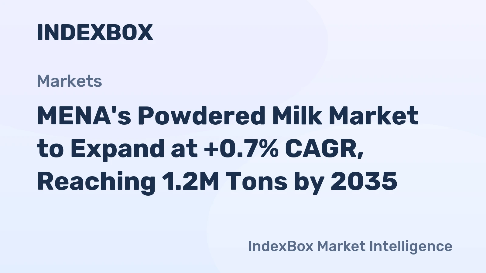 MENA's Powdered Milk Market to Expand at +0.7% CAGR, Reaching 1.2M Tons by 2035