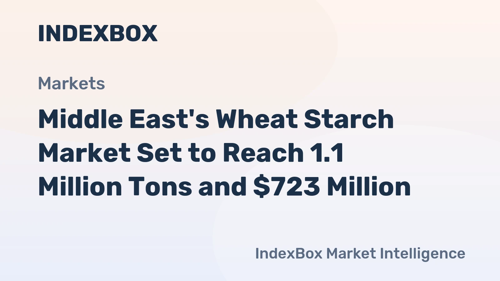 Middle East's Wheat Starch Market Set to Reach 1.1 Million Tons and $723 Million