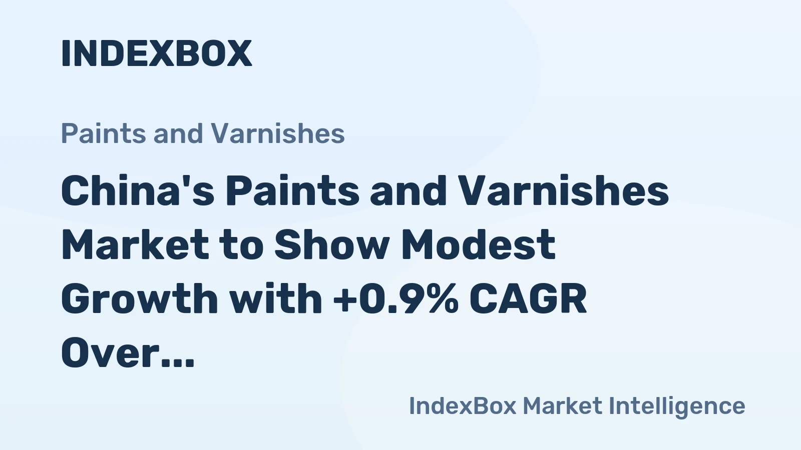 China's Paints and Varnishes Market to Show Modest Growth with +0.9% CAGR Over Next Decade
