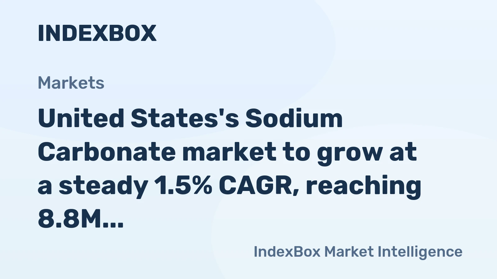 United States's Sodium Carbonate market to grow at a steady 1.5% CAGR, reaching 8.8M tons by 2035.