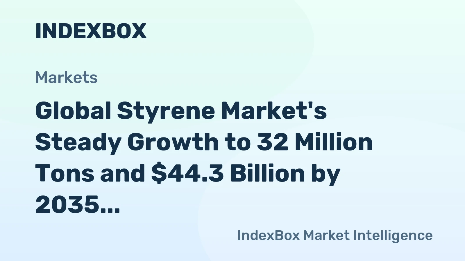 Global Styrene Market's Steady Growth to 32 Million Tons and $44.3 Billion by 2035