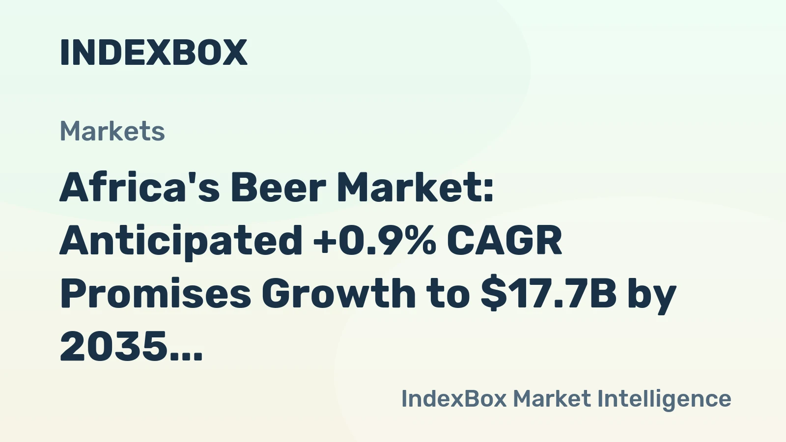 Africa's Beer Market: Anticipated +0.9% CAGR Promises Growth to $17.7B by 2035
