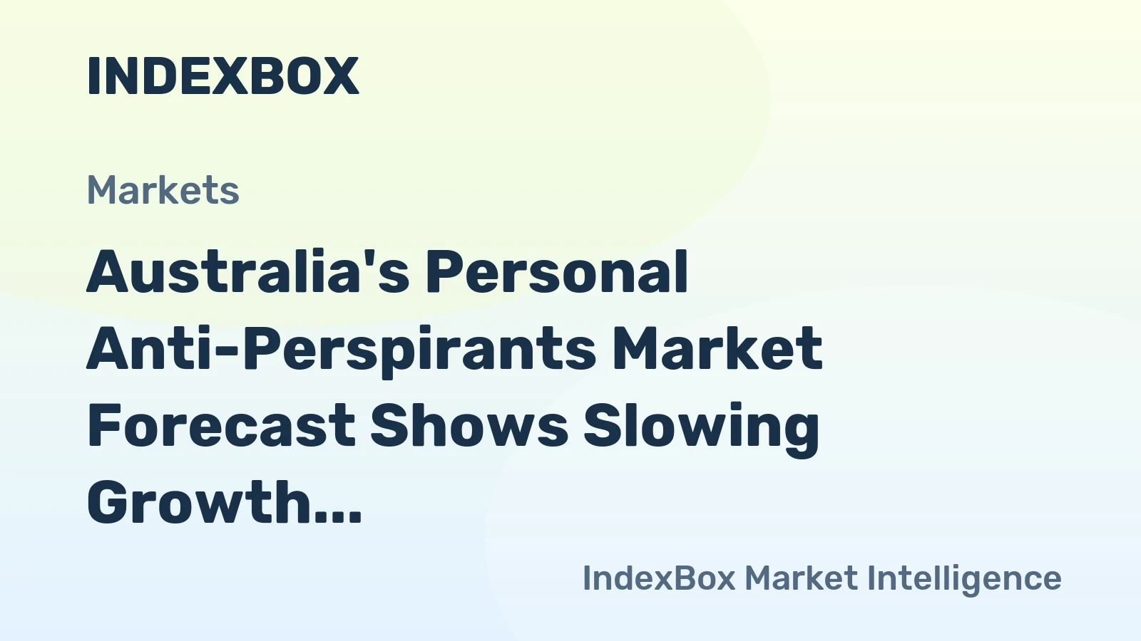 Australia's Personal Anti-Perspirants Market Forecast Shows Slowing Growth With 0.3% Volume CAGR to 2035