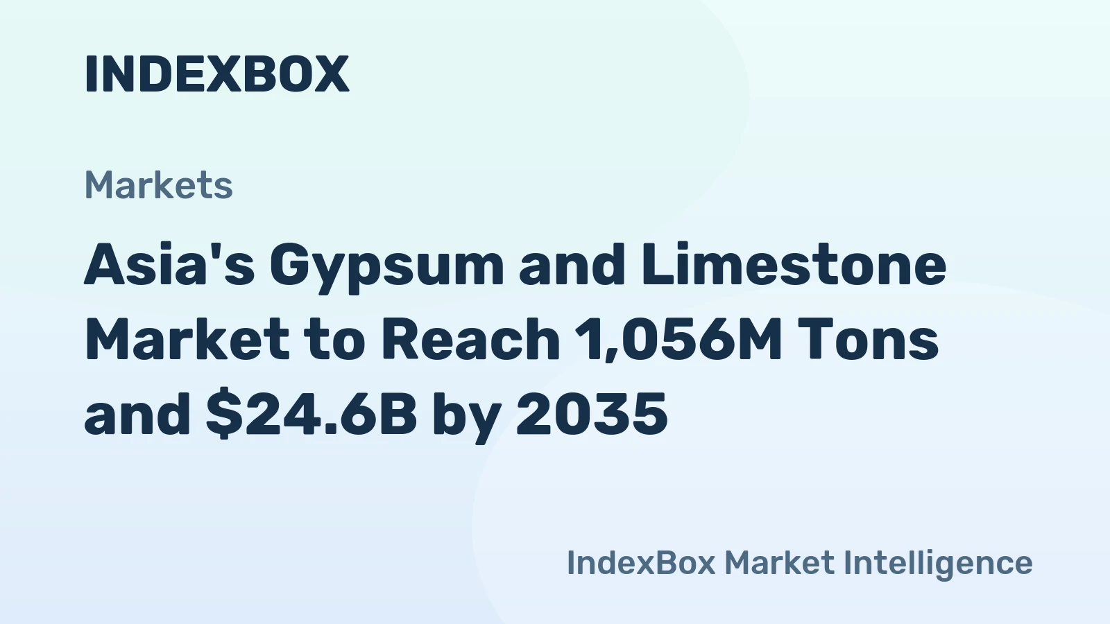 Asia's Gypsum and Limestone Market to Reach 1,056M Tons and $24.6B by 2035