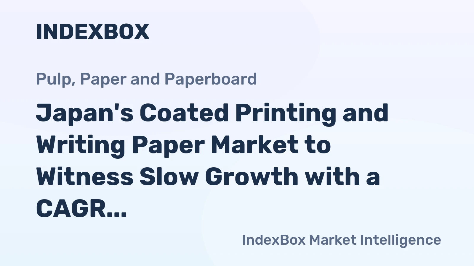 Japan's Coated Printing and Writing Paper Market to Witness Slow Growth with a CAGR of +0.5% from 2024-2035