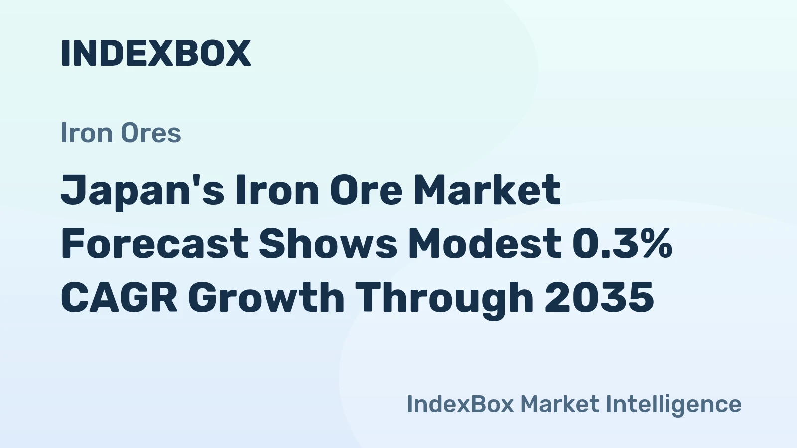 Japan's Iron Ore Market Forecast Shows Modest 0.3% CAGR Growth Through 2035