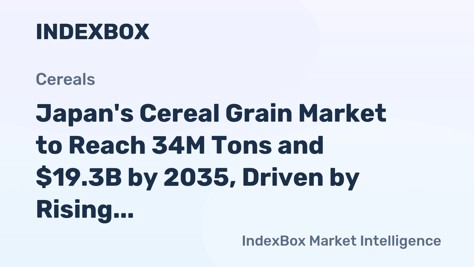 Japan's Cereal Grain Market to Reach 34M Tons and $19.3B by 2035, Driven by Rising Demand