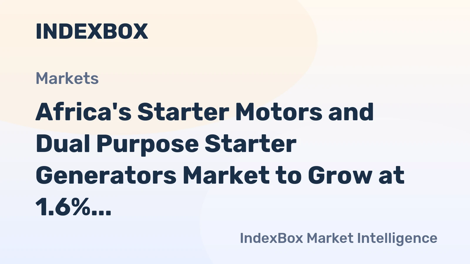 Africa's Starter Motors and Dual Purpose Starter Generators Market to Grow at 1.6% CAGR, Reaching 5.2M Units by 2035