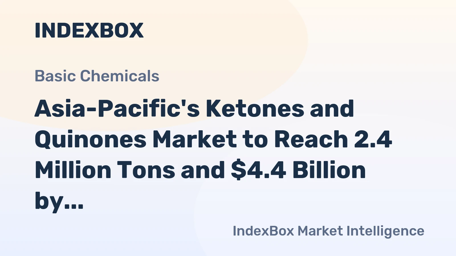 Asia-Pacific's Ketones and Quinones Market to Reach 2.4 Million Tons and $4.4 Billion by 2035