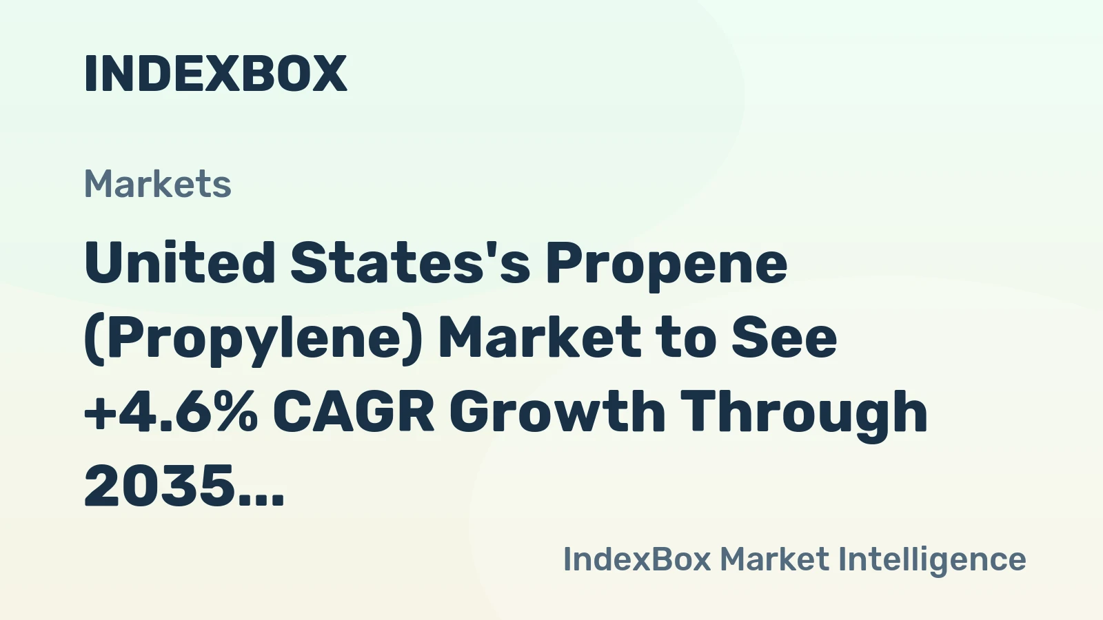 United States's Propene (Propylene) Market to See +4.6% CAGR Growth Through 2035, Reaching 25M Tons