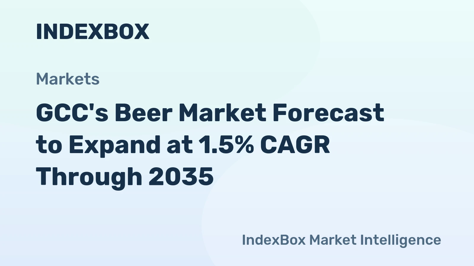 GCC's Beer Market Forecast to Expand at 1.5% CAGR Through 2035