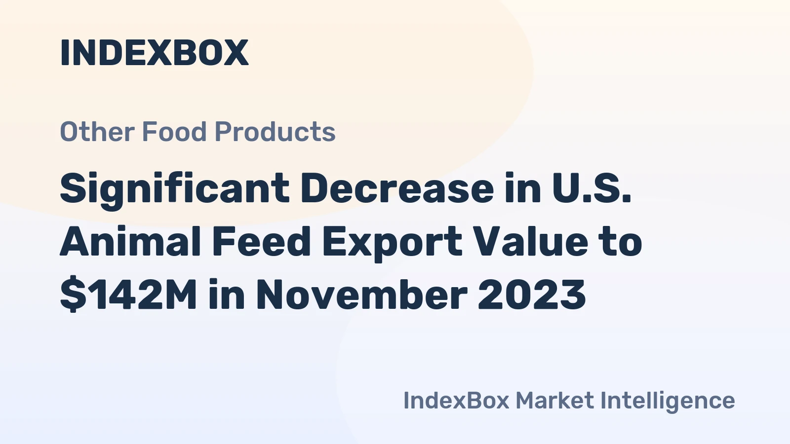 Significant Decrease in U.S. Animal Feed Export Value to $142M in November 2023