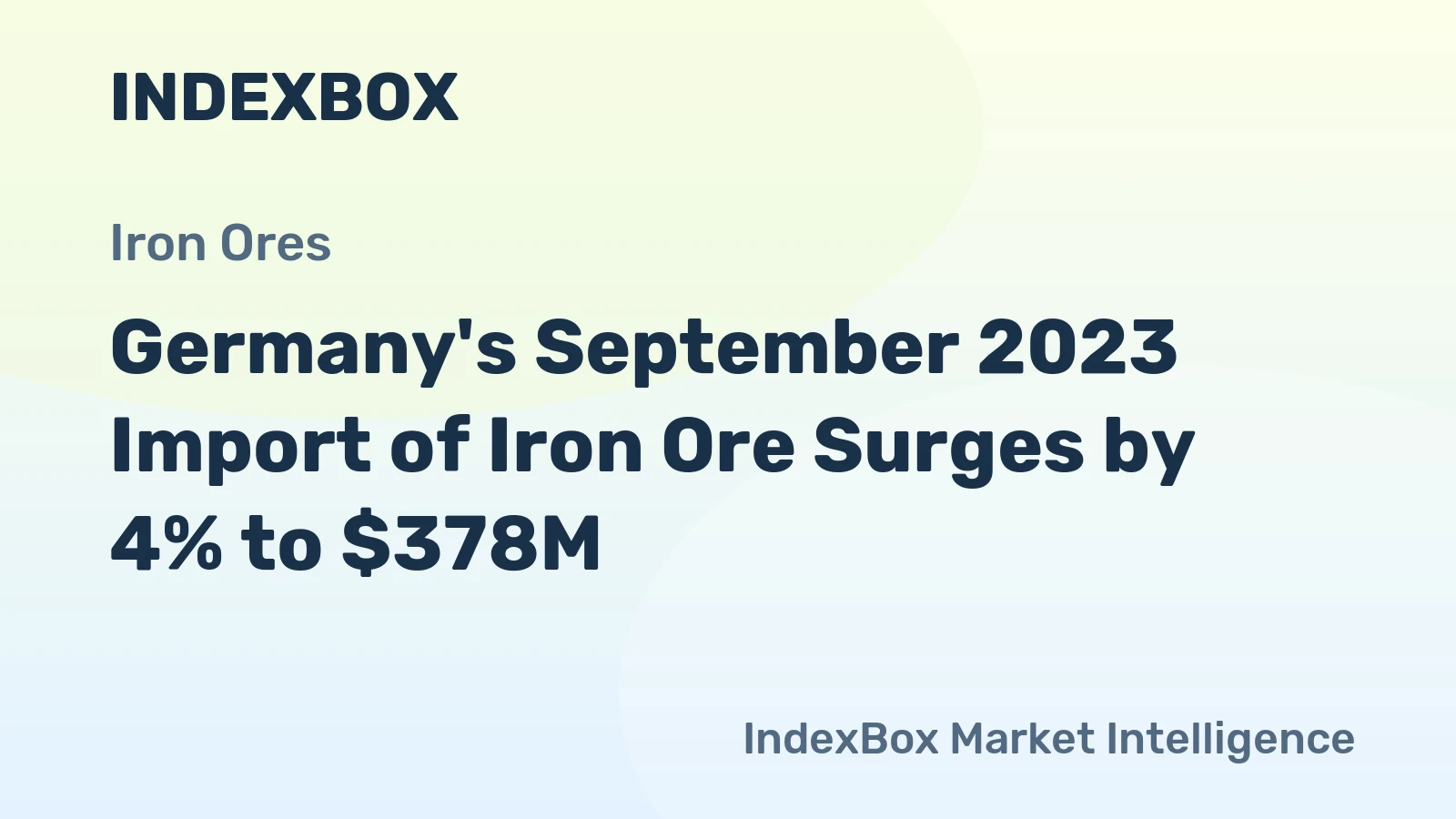Germany's September 2023 Import of Iron Ore Surges by 4% to $378M