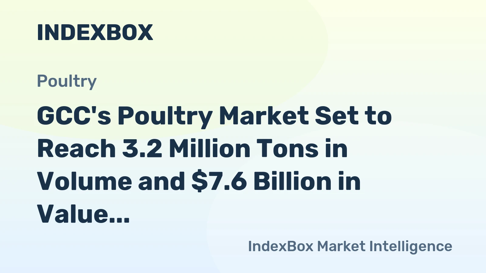 GCC's Poultry Market Set to Reach 3.2 Million Tons in Volume and $7.6 Billion in Value by 2035