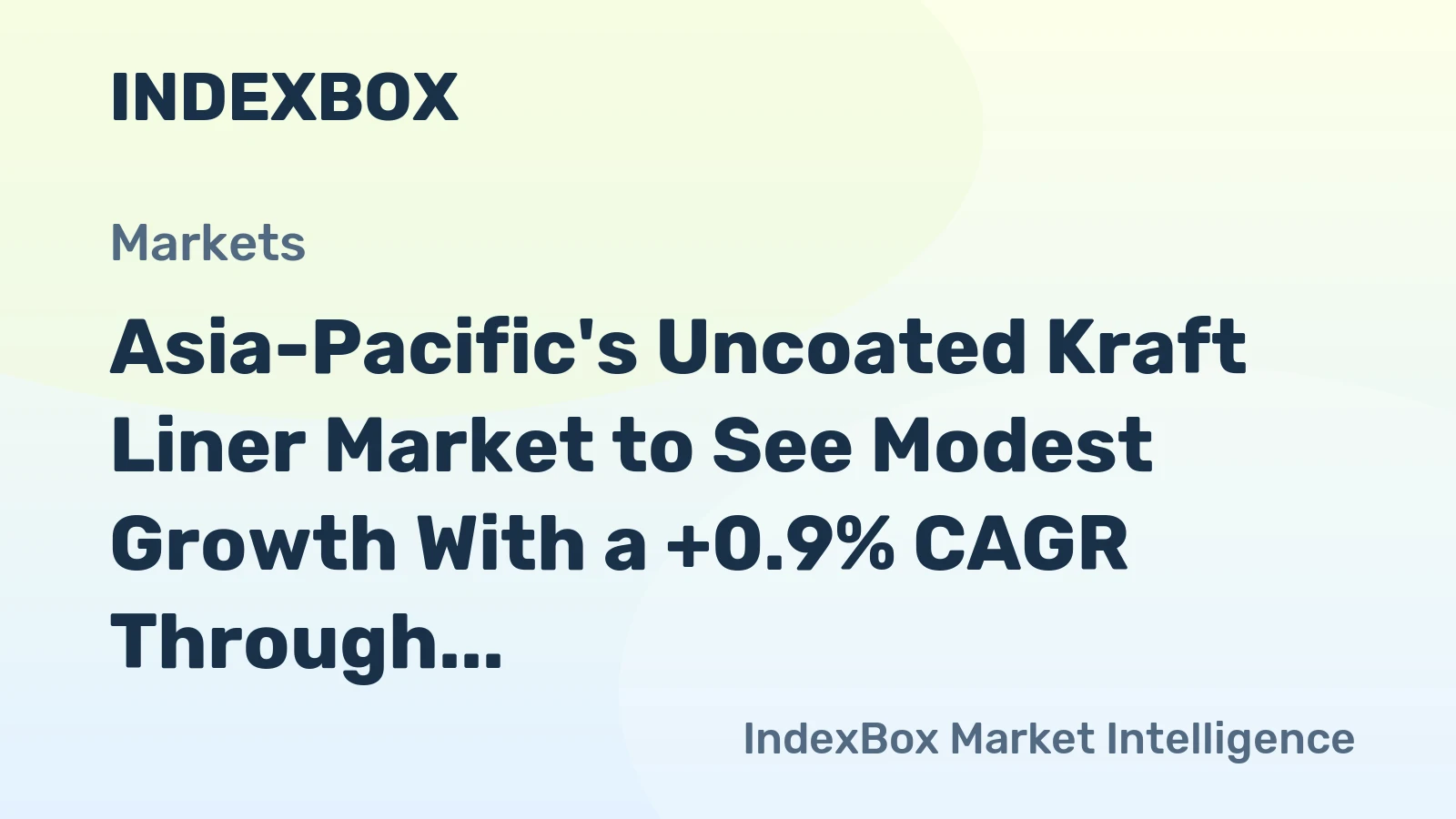 Asia-Pacific's Uncoated Kraft Liner Market to See Modest Growth With a +0.9% CAGR Through 2035