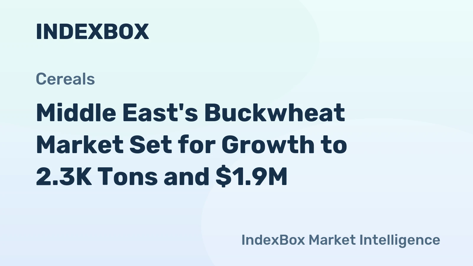 Middle East's Buckwheat Market Set for Growth to 2.3K Tons and $1.9M