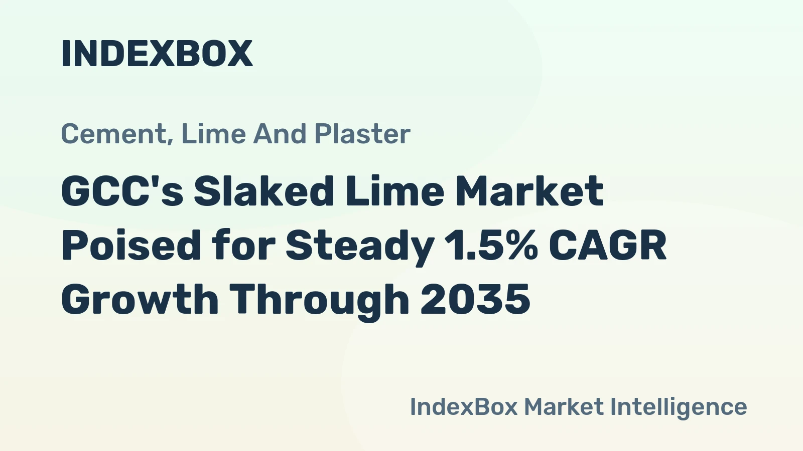 GCC's Slaked Lime Market Poised for Steady 1.5% CAGR Growth Through 2035