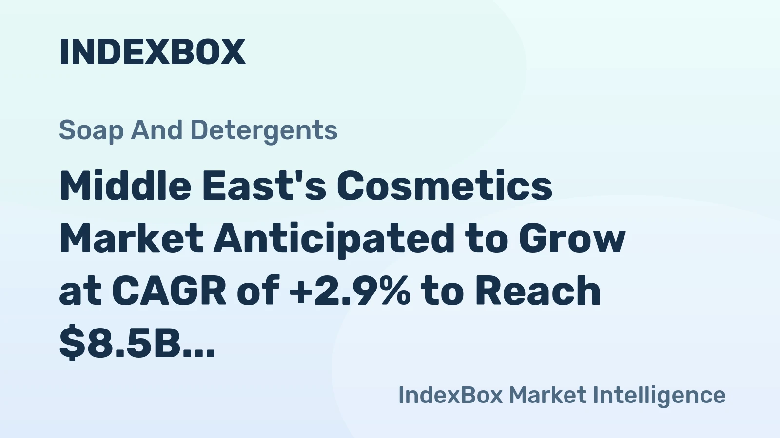 Middle East's Cosmetics Market Anticipated to Grow at CAGR of +2.9% to Reach $8.5B by 2035