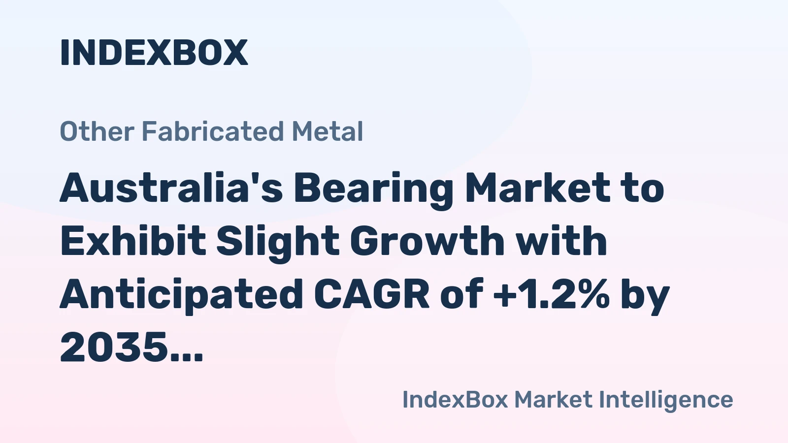 Australia's Bearing Market to Exhibit Slight Growth with Anticipated CAGR of +1.2% by 2035