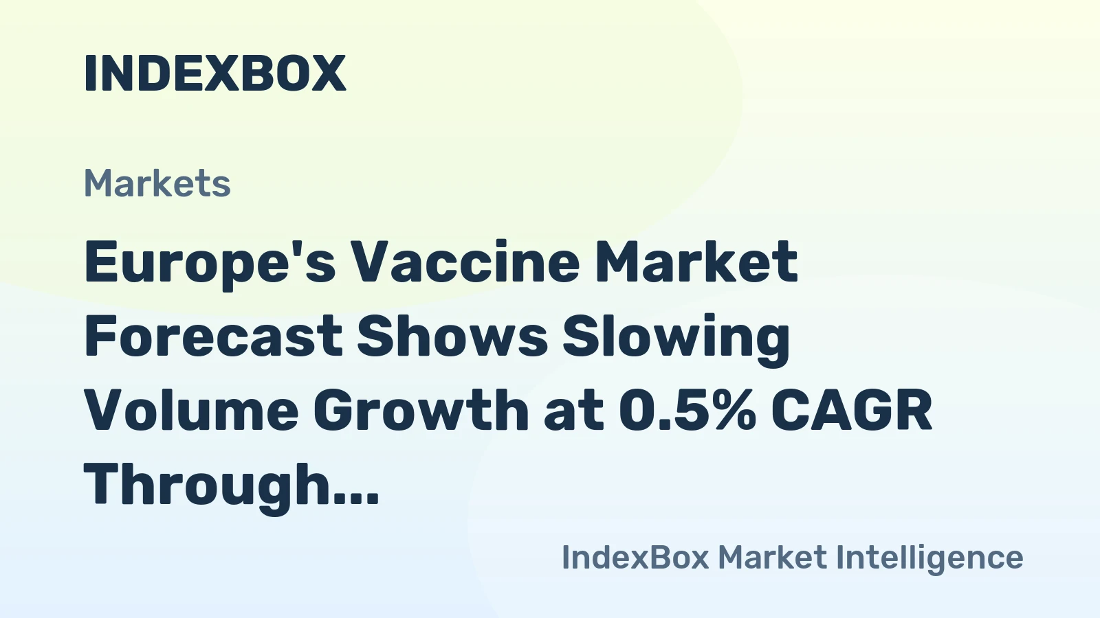 Europe's Vaccine Market Forecast Shows Slowing Volume Growth at 0.5% CAGR Through 2035