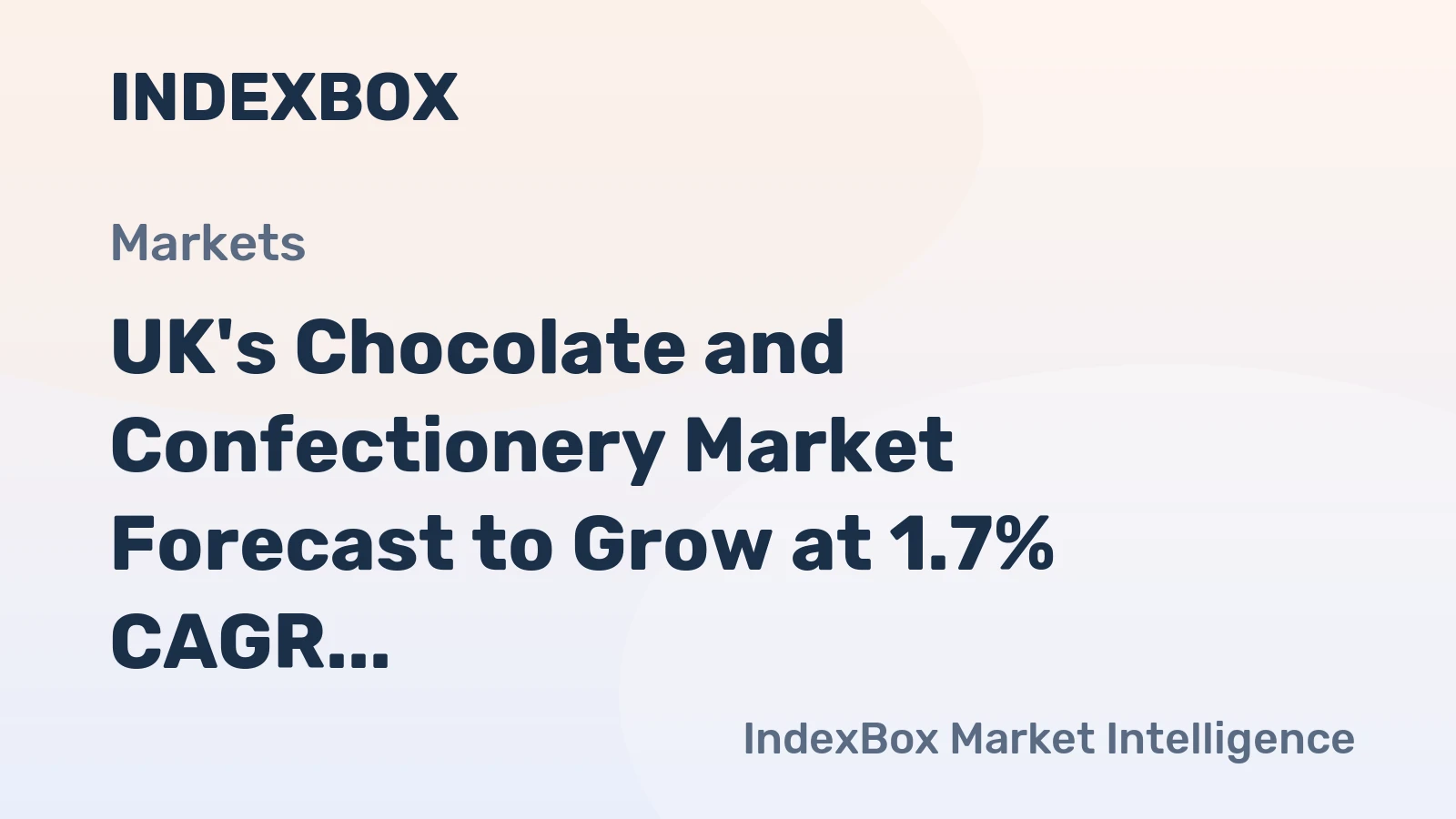 UK's Chocolate and Confectionery Market Forecast to Grow at 1.7% CAGR Through 2035