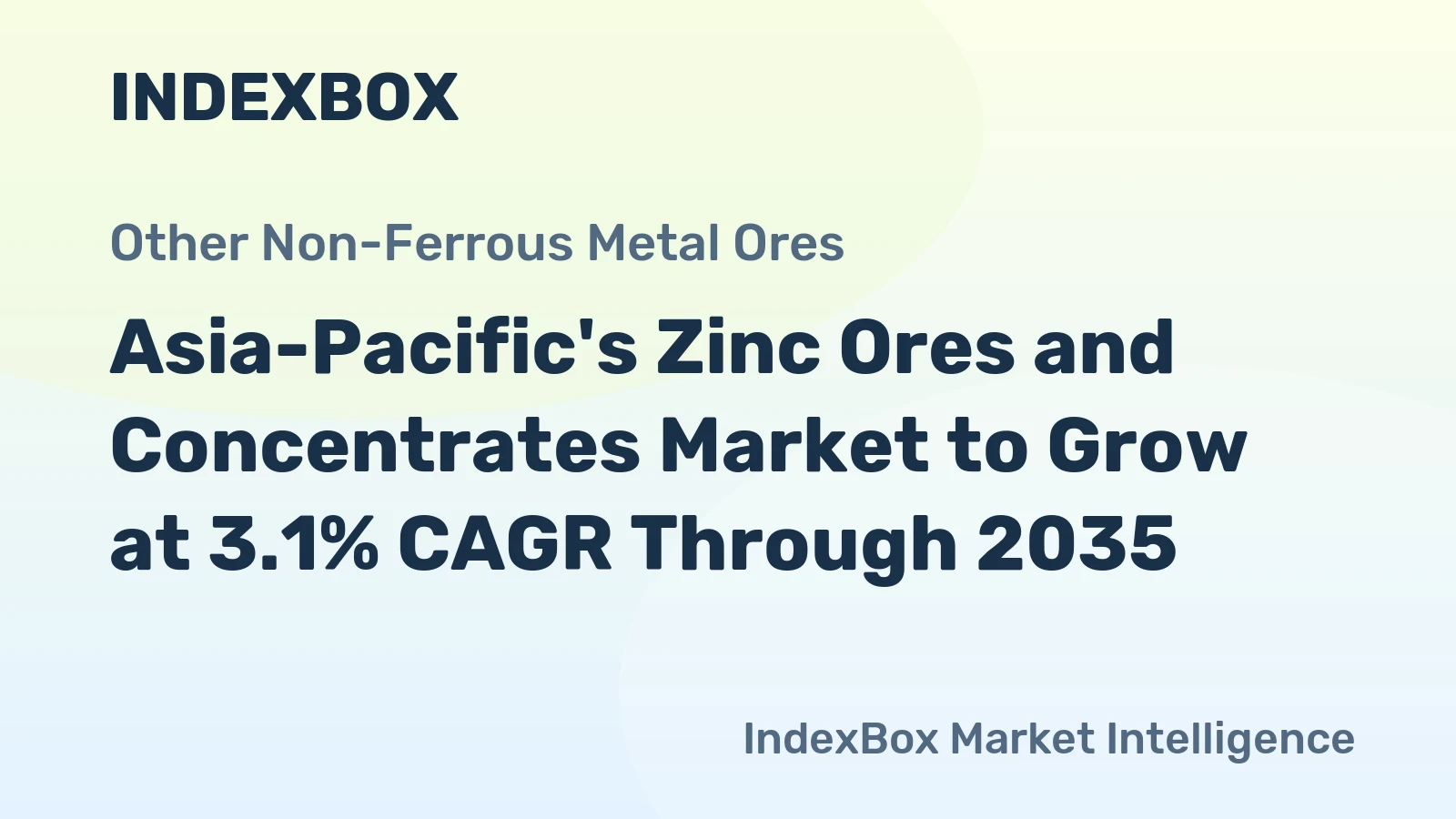 Asia-Pacific's Zinc Ores and Concentrates Market to Grow at 3.1% CAGR Through 2035